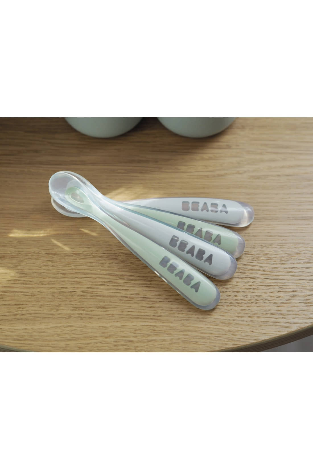 Buy Beaba Set of 4 Ergonomic 1st Age Silicone Spoons - Green Online ...