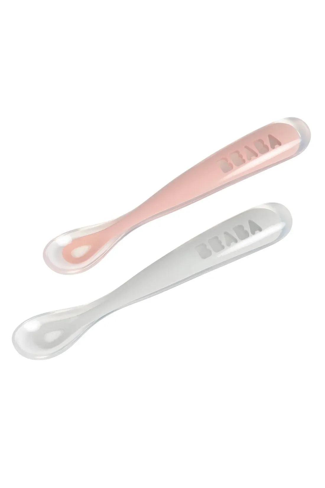 Buy Beaba Set of 2 1st Age Silicone Spoons Pink/ Light Grey Online ...
